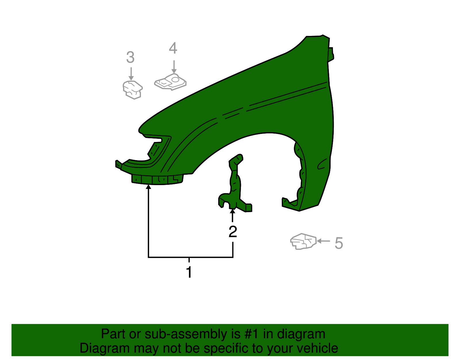 1995-2000 Toyota Tacoma Fender 53812-04070 | Toyota Parts Center