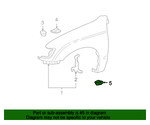 Genuine Toyota Fender Spacer part# 53878-34010 for 1993-2004 Toyota ...