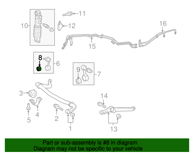 2008-2021 Toyota Land Cruiser Stabilizer Link Bushing 48849-60120 ...