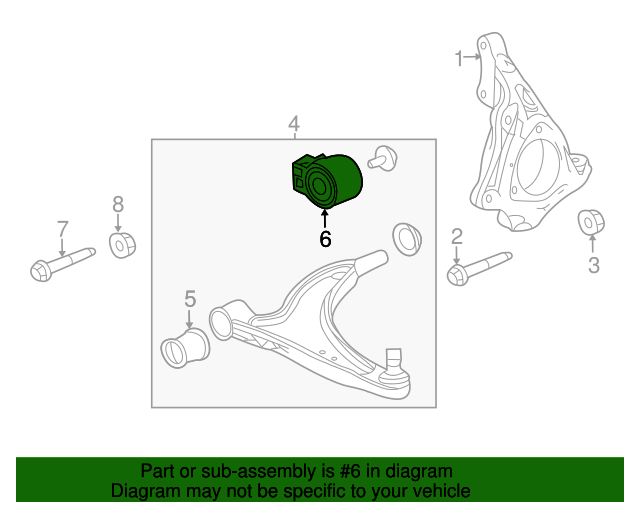 2018-2020 Chevrolet Impala Front Lower Control Arm Rear Bushing ...