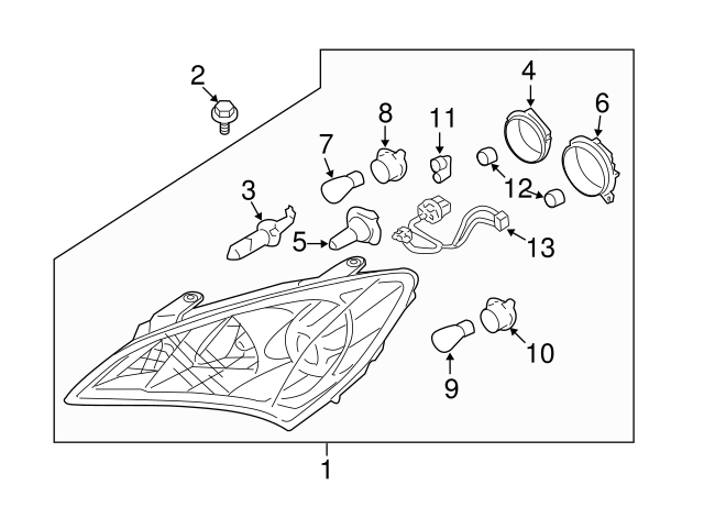 92102-2M050 - Headlamp Assembly - 2010-2012 Hyundai Genesis Coupe ...