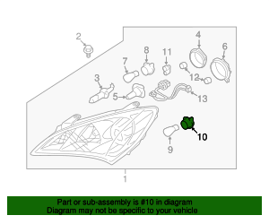 Genuine Park Lamp Bulb Socket for 2010-2021 Hyundai | Part# 92161-2M000 ...