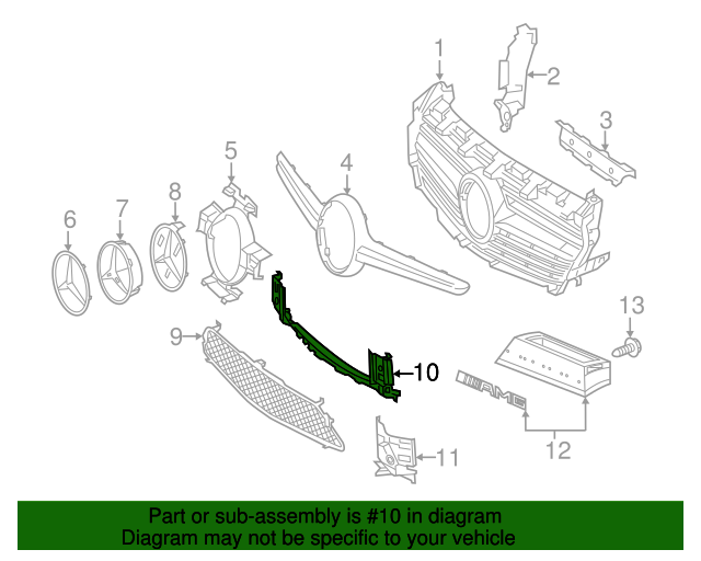 176-885-43-00-64 - Cover, Bumper Area Mercedes-Benz USA Parts