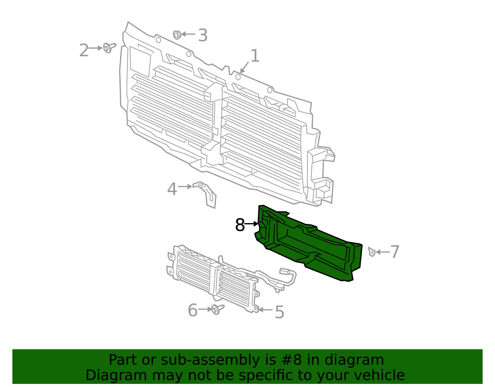 2020-2023 Chevrolet Radiator Air Front Lower Baffle 84126426 | Payne ...