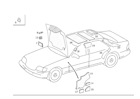 Insulation in Engine Compartment, on Roof Rail and Rear End Pillar for ...