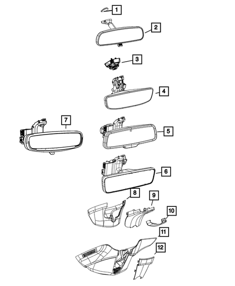 Glass and Interior Rearview Mirror for 2023 Ram 2500 | OEM Parts Online