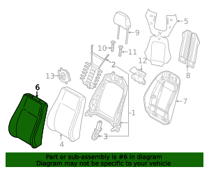 2018-2020 Audi Seat Back Cover 80A-881-805-AA-KGQ | Audi USA Parts