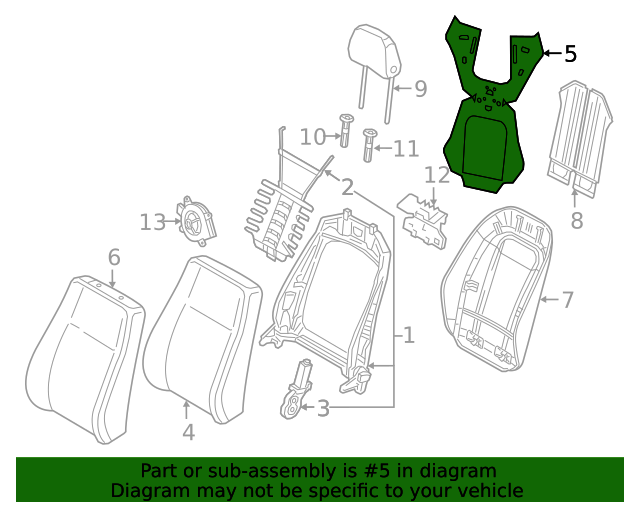 80A-881-840 - Seat Back Reinforcement Plate 2018-2023 Audi ...