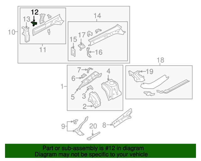 2017-2024 Subaru Apron Extension 51622FL00A9P | Subaru Parts Store