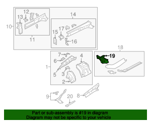 51630FL00A9P - Reinforcement - 2017-2020 Subaru Impreza | World OEM ...