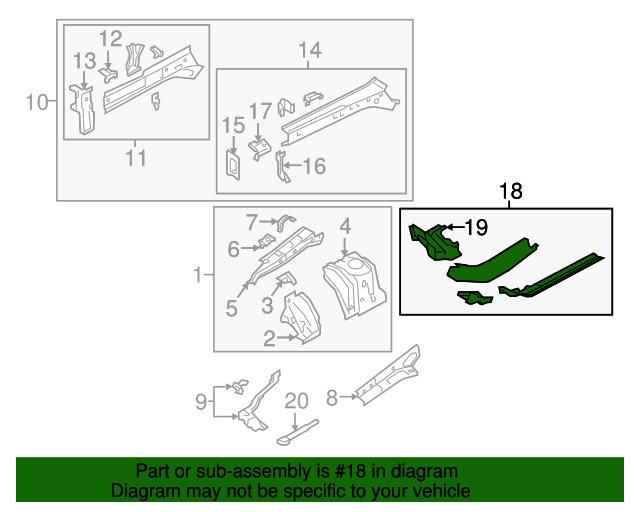 2020-2023 Subaru Impreza Front Rail Extension 51620FL12B9P | Subaru ...