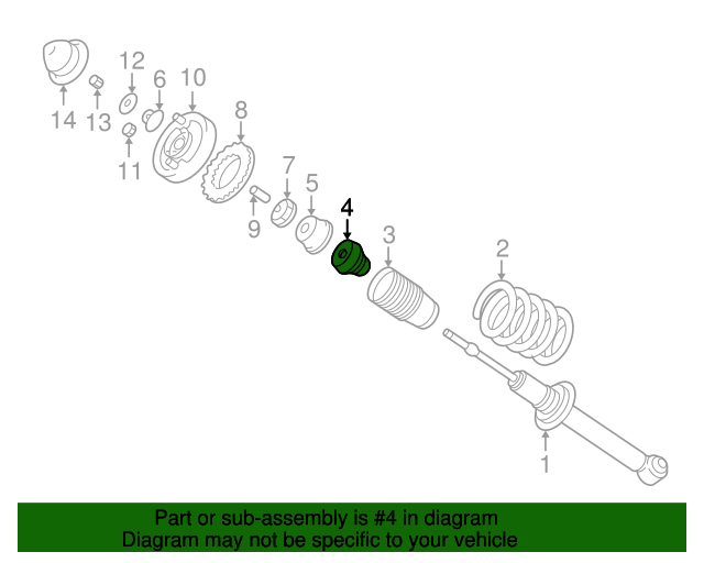 1995-2005 Mitsubishi Strut Bumper MB949043 | QuirkParts