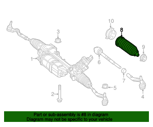 2012-2020 Mercedes-Benz Tie Rod Boot 212-463-05-96-64 | MB Online Parts