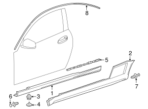 204-698-27-54-9999 - Rocker Molding 2012-2015 Mercedes-Benz | Mercedes ...