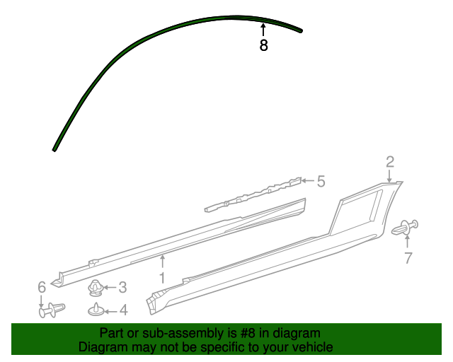 204-690-25-80 - Roof Molding 2012-2015 Mercedes-Benz | Mercedes-Benz ...