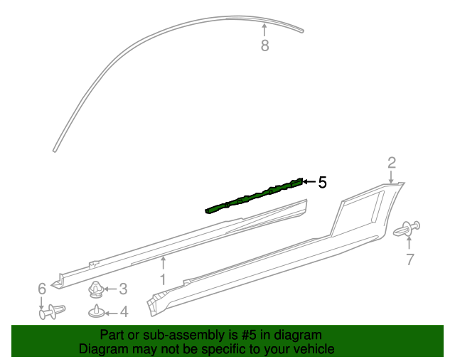 204-698-01-62 - Rocker Molding Mount Bracket 2012-2015 Mercedes-Benz ...