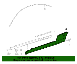 204-698-27-54-9999 - Rocker Molding 2012-2015 Mercedes-Benz | Mercedes ...