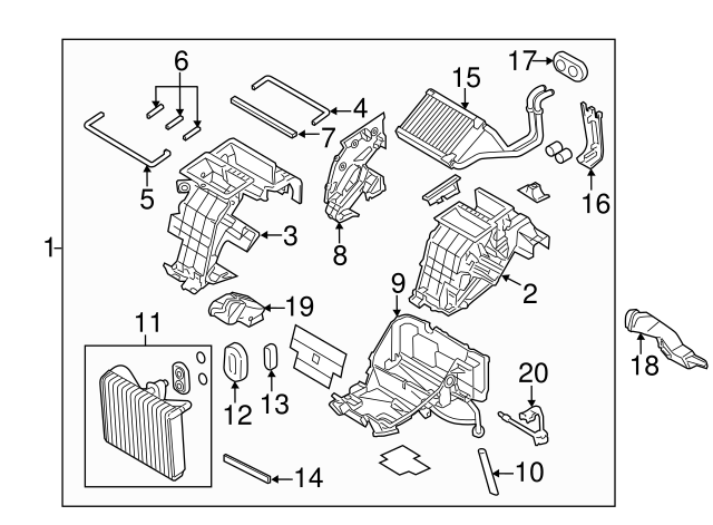 Genuine Evaporator Core for 2014-2020 Hyundai | Part# 97139-B1000 ...
