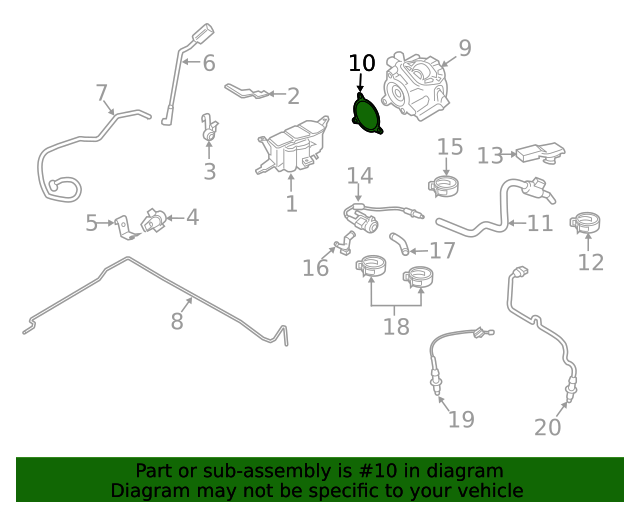 2019-2021 Porsche Macan Vacuum Pump Gasket 958-103-121-00 | Porsche Marin