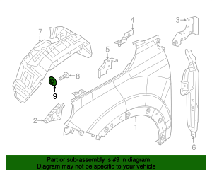 2015-2021 Fiat Fender Liner Nut 68201478AA | TascaParts.com