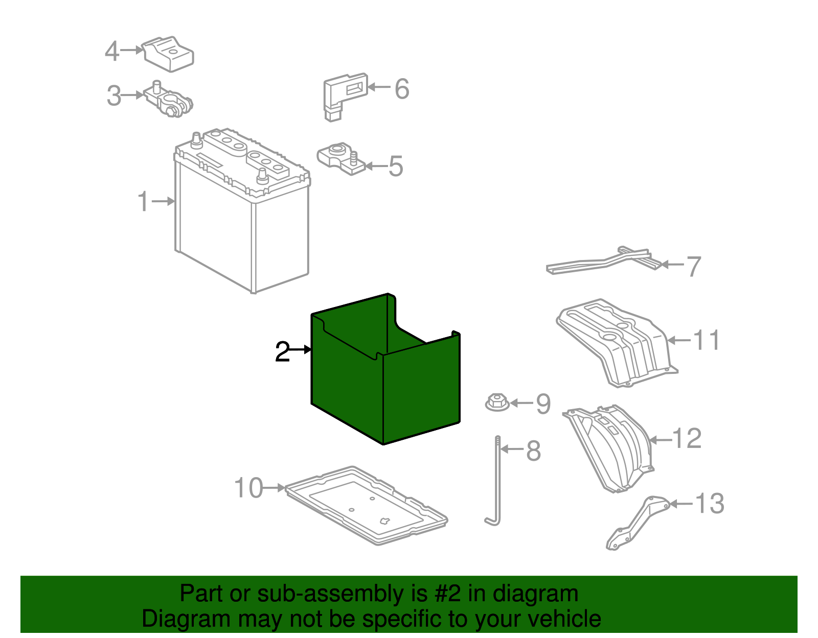2013-2018 Toyota RAV4 Battery Cover 28899-36020 | Toyota Parts Center