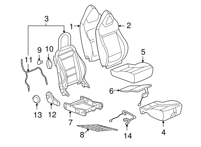 2006-2010 GM Seat Cushion Pad - Passenger Side (RH) 84447741 ...