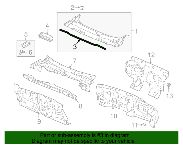 74143-TVA-A01 - Rubber Rear Hood Seal - 2018-2020 Honda Accord ...