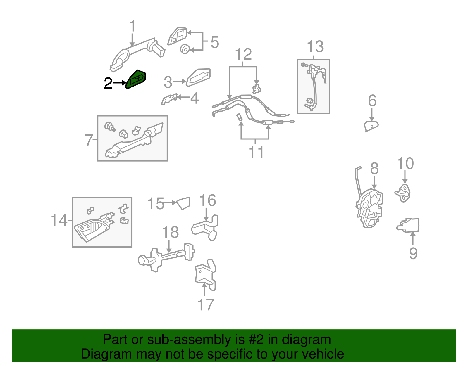 72146-TA0-A91 - Handle, Outside Front Seal 2008-2010 Honda Accord ...