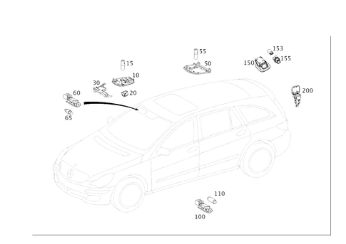 Interior Lamps, Plug Socket in Loading Compartment for 2008 Mercedes ...