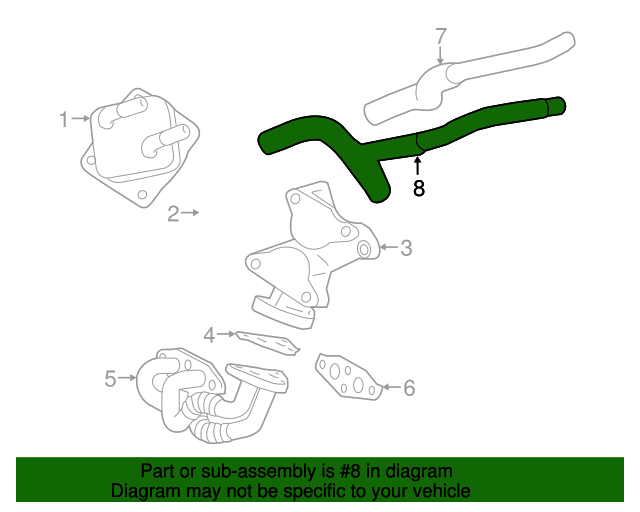 2017-2022 Toyota Engine Coolant Hose 16281-0P080 | Toyota Parts Center