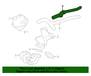 2017-2022 Toyota Engine Coolant Hose 16282-0P030 | Toyota Parts Center