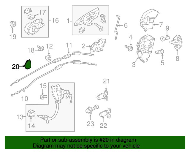 72161-SZT-003ZA - Handle, Inside Cap 2011-2012 Honda CR-Z | Honda Parts ...