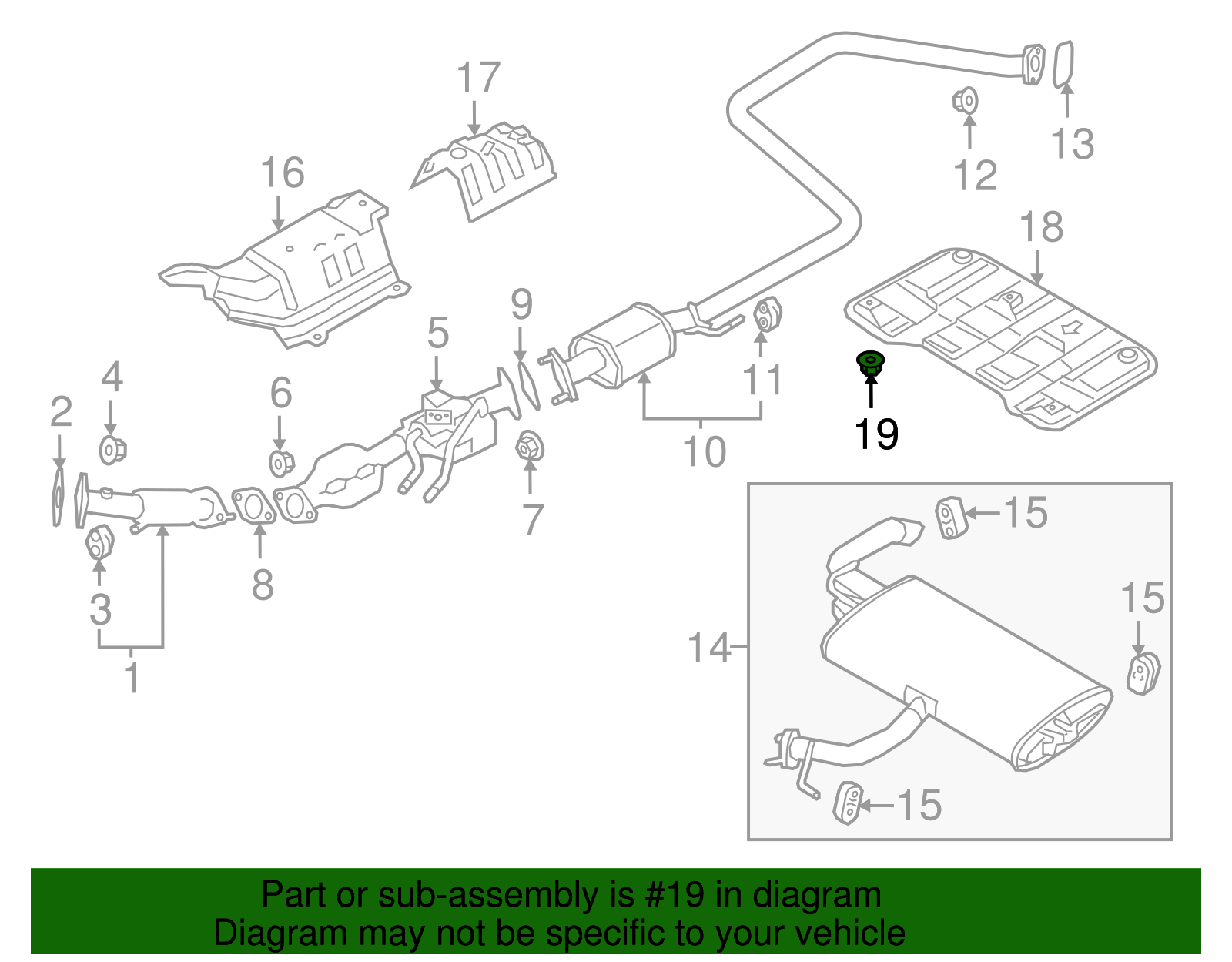 13271-06007K - Floor Pan Heat Shield Nut 2005-2025 Kia | Kia.Parts Store