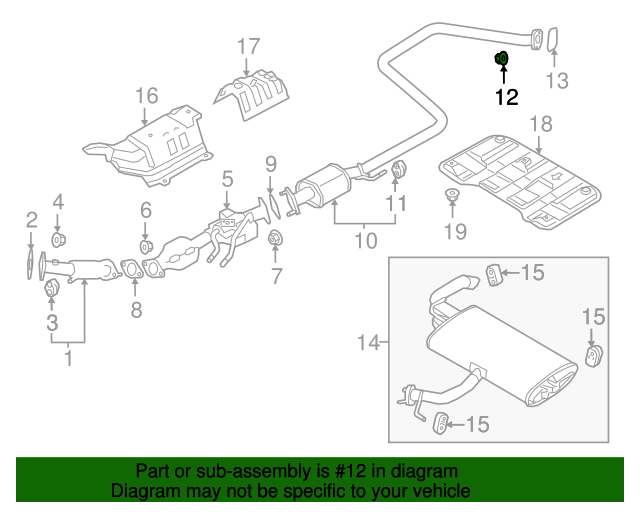 13183-12000 - Muffler & Pipe Nut 2011-2024 Kia | Kia.Parts Store