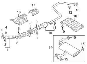 13183-12000 - Muffler & Pipe Nut 2011-2023 Kia | Genuine Kia Parts