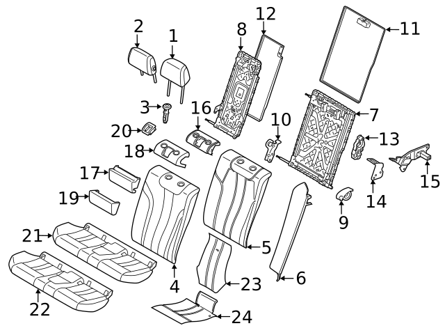 52-20-7-470-881 - Seat Back Bolster Cushion 2018-2019 BMW 640i xDrive ...
