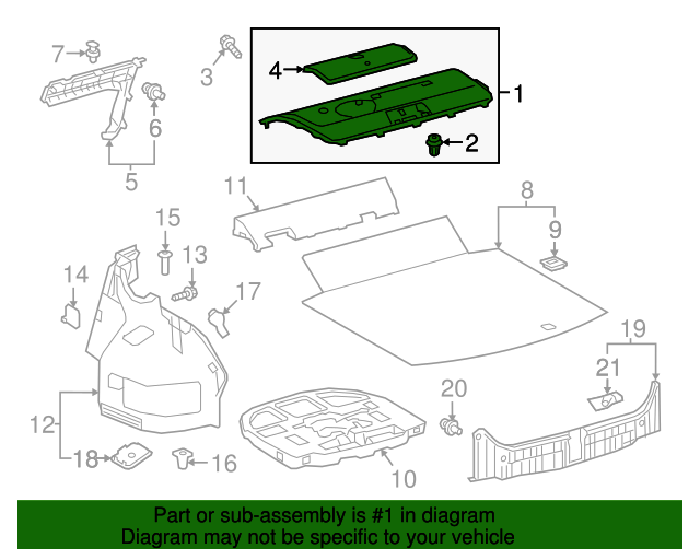 2018-2023 Toyota Camry Pkg Tray Trim 64330-06A71-C2 | Toyota Parts