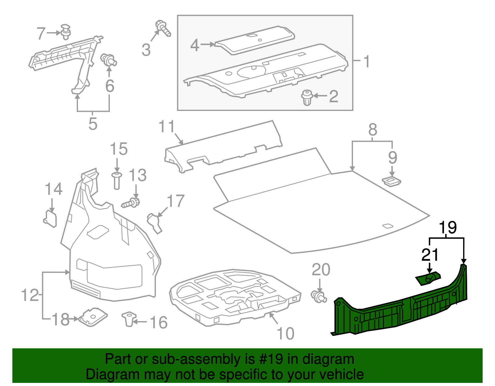 Genuine Toyota Rear Panel Trim part# 58387-33140-C0 for 2018 Toyota ...