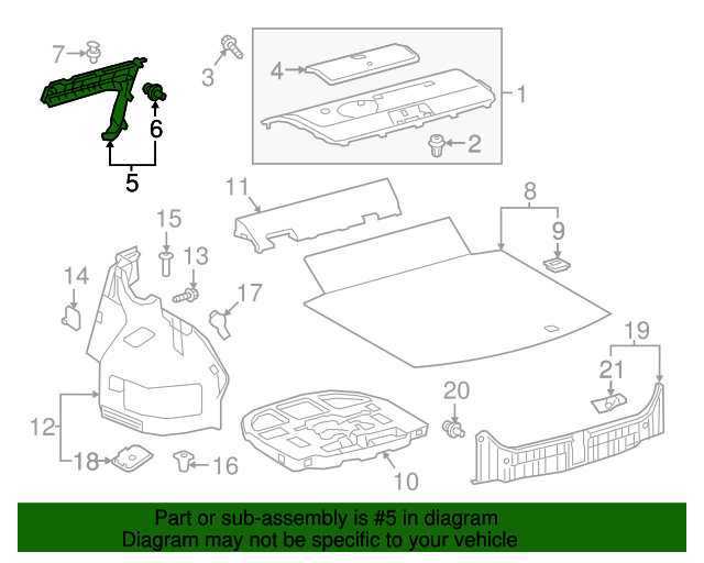 2018-2023 Toyota Partition Panel 64272-06050-C0 | Toyota Parts