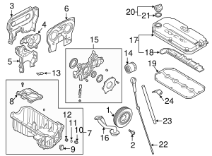 2001-2005 Kia Rio Oil Pan 0K30C-10400A | OEM Parts Online