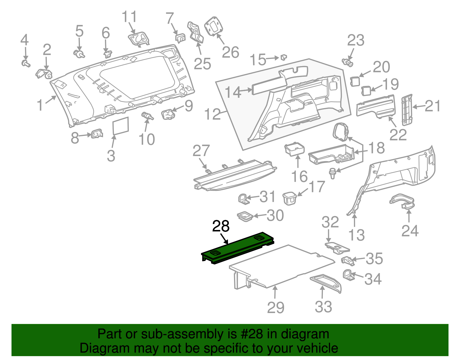 58401-35010-E0 - Cargo Cover 2003-2009 Toyota 4Runner | AutoNation Parts