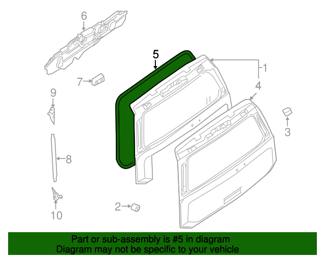 90832-7S00A - Weatherstrip - 2004-2015 Nissan | Nissan OEM Parts Direct