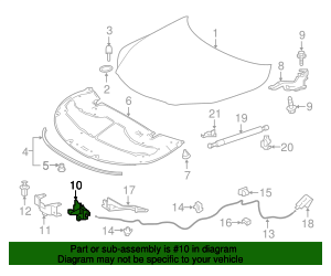 2016-2022 Lexus Hood Latch 53510-0E130 | AutoNationParts.com