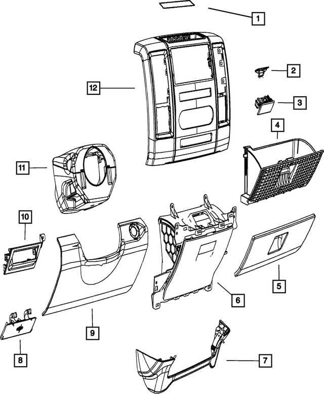 2009-2012 Mopar Console Mat 1NL93DX9AA | Mopar Estores