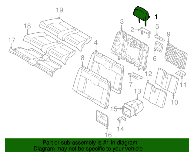 Genuine BMW 52-20-7-275-548 | Headrest | FREE Shipping on Most Orders ...