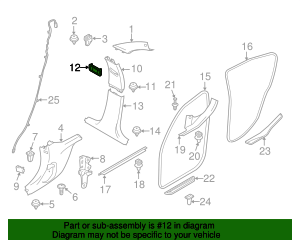 51437903774 - 2009-2024 BMW Windshield Pillar Trim Cap (51-43-7-903-774 ...
