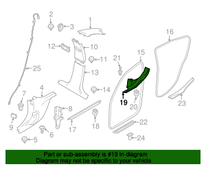 51-47-7-272-597 - Cover molding, sill, rear inner left 2012-2019 BMW ...