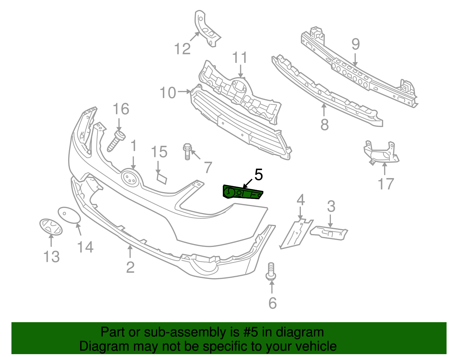 2007-2012 Hyundai Veracruz Bumper Cover Support Bracket 86593-3J000 ...