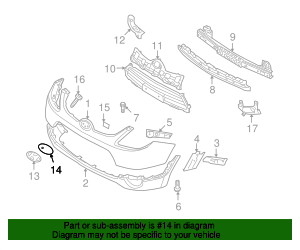 86519-3J010 - Bumper Cover Emblem Bracket 2007-2012 Hyundai Veracruz ...