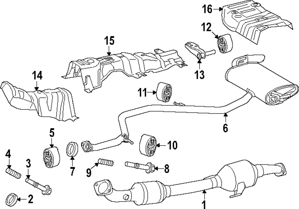 17430-24450 - Muffler & Pipe Assembly 2023-2024 Toyota Prius | Longo ...